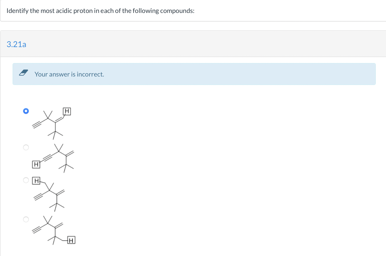 Solved Identify the most acidic proton in each of the | Chegg.com