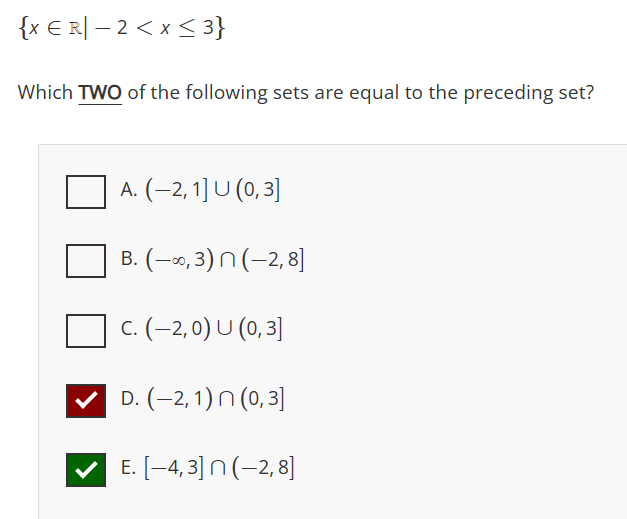 {x∈R∣−2 | Chegg.com