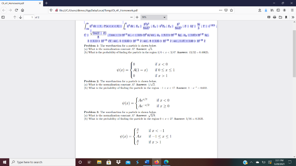 Solved Problem 7:A particle confined in a rigid | Chegg.com