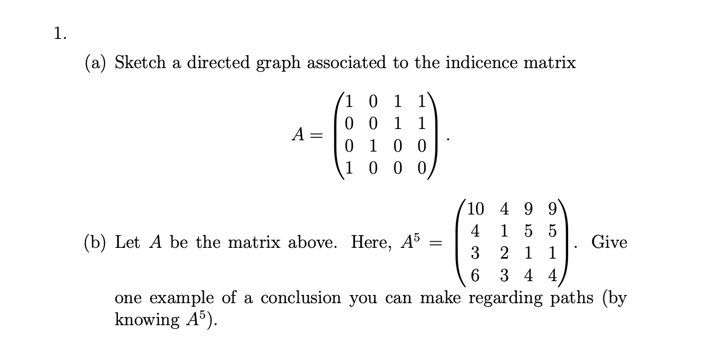 Solved (a) Sketch a directed graph associated to the | Chegg.com