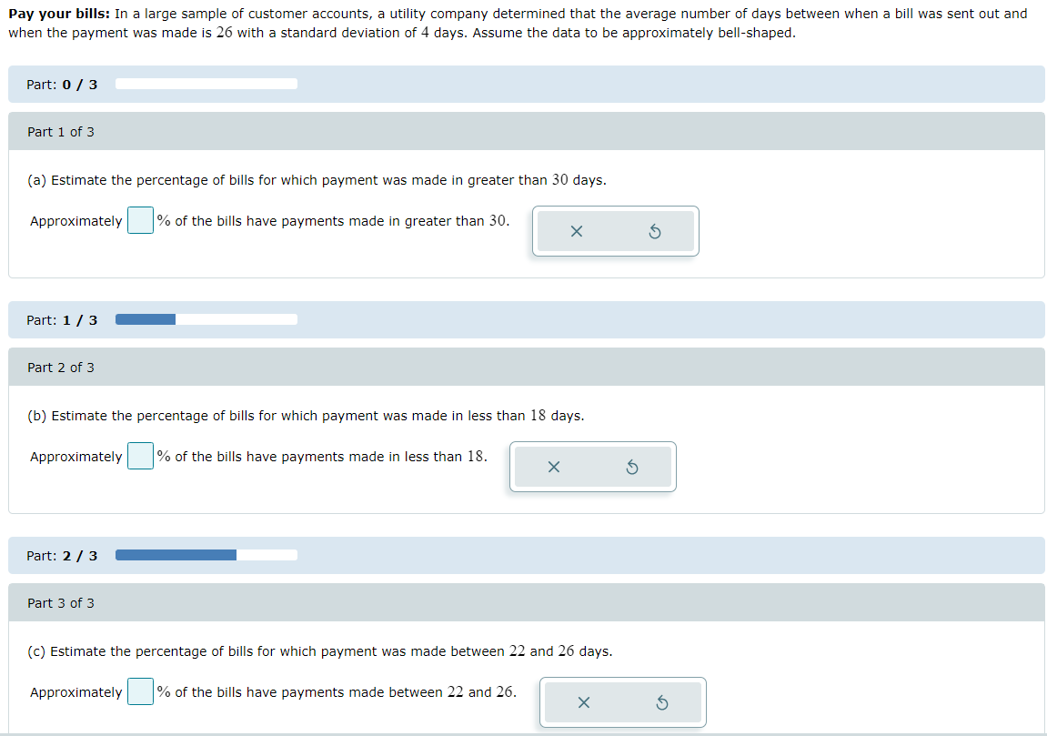 Pay your bills: In a large sample of customer | Chegg.com