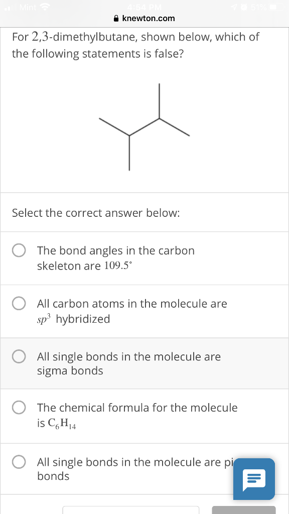 Solved Mint knewton.com For 2,3-dimethylbutane, shown below, | Chegg.com