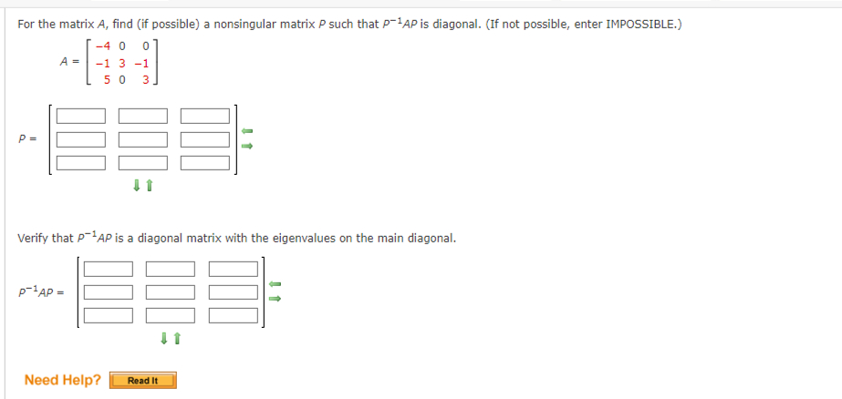 Solved For the matrix A, ﻿find (if possible) ﻿a nonsingular | Chegg.com