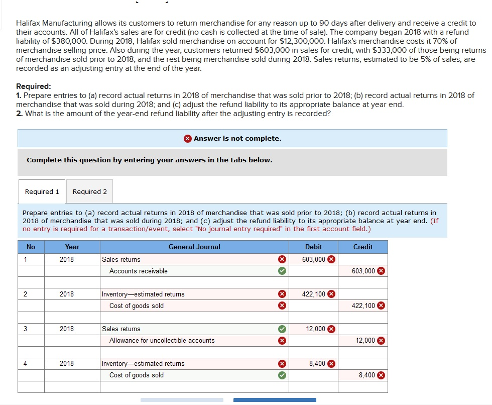 Solved Halifax Manufacturing allows its customers to return | Chegg.com