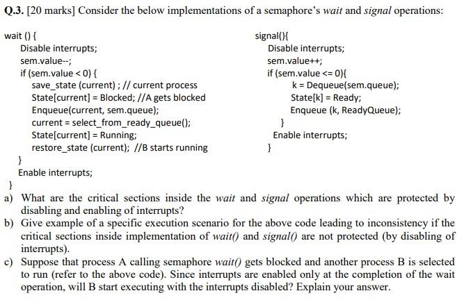 Solved Q.3. [20 marks] Consider the below implementations of | Chegg.com