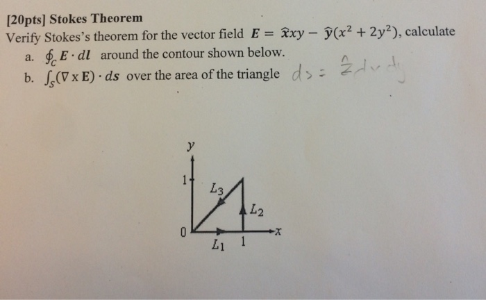 Solved [20pts] Stokes Theorem Verify Stokes's theorem for | Chegg.com