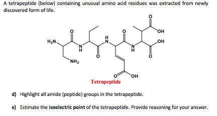 Solved A tetrapeptide (below) containing unusual amino acid | Chegg.com