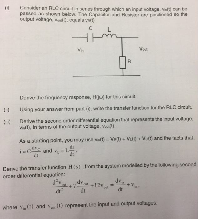 Solved Consider an RLC circuit in series through which an | Chegg.com