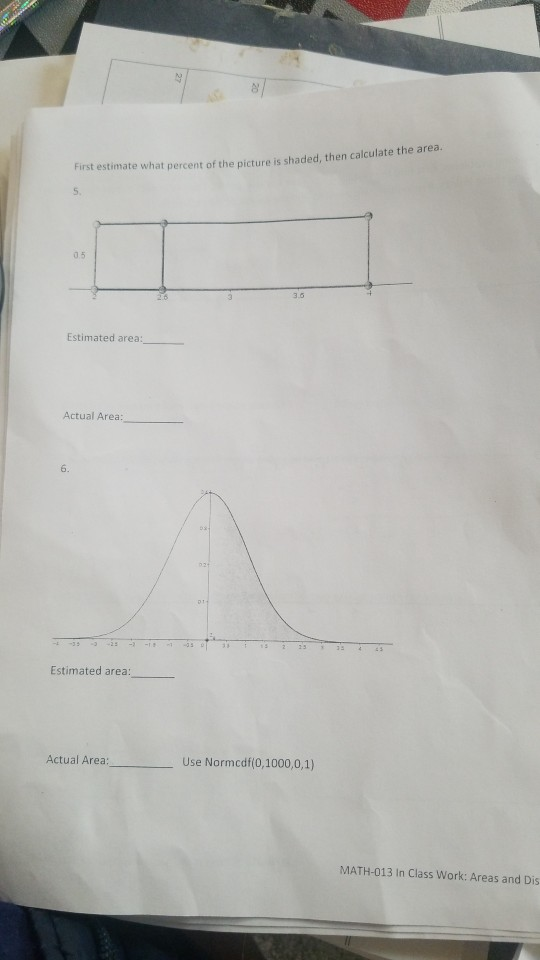First estimate what percent of the picture is shaded, | Chegg.com