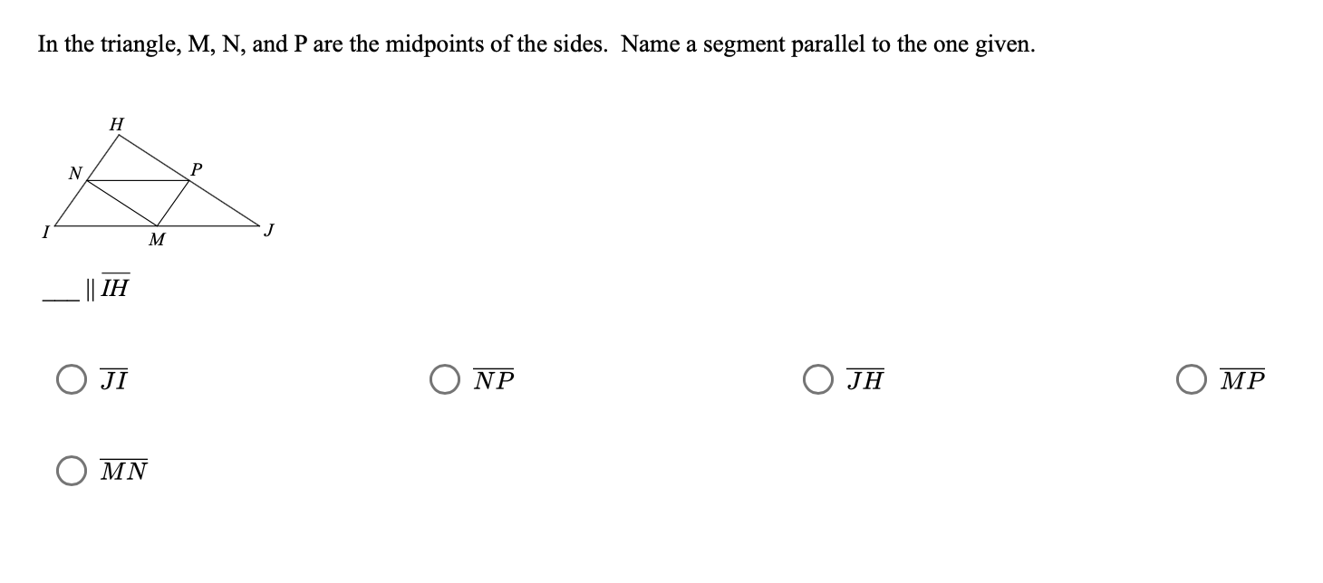 Solved In the triangle, M,N, ﻿and P ﻿are the midpoints of | Chegg.com