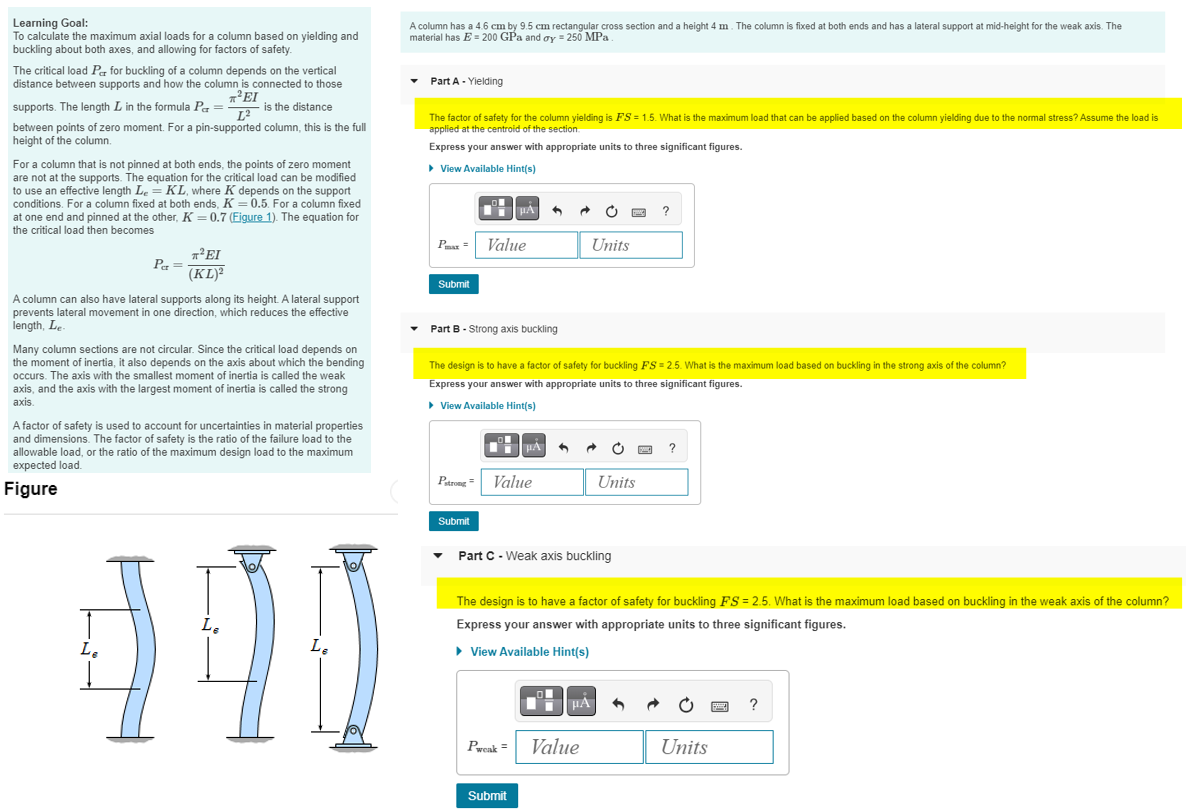 Solved Learning Goal:To calculate the maximum axial loads | Chegg.com