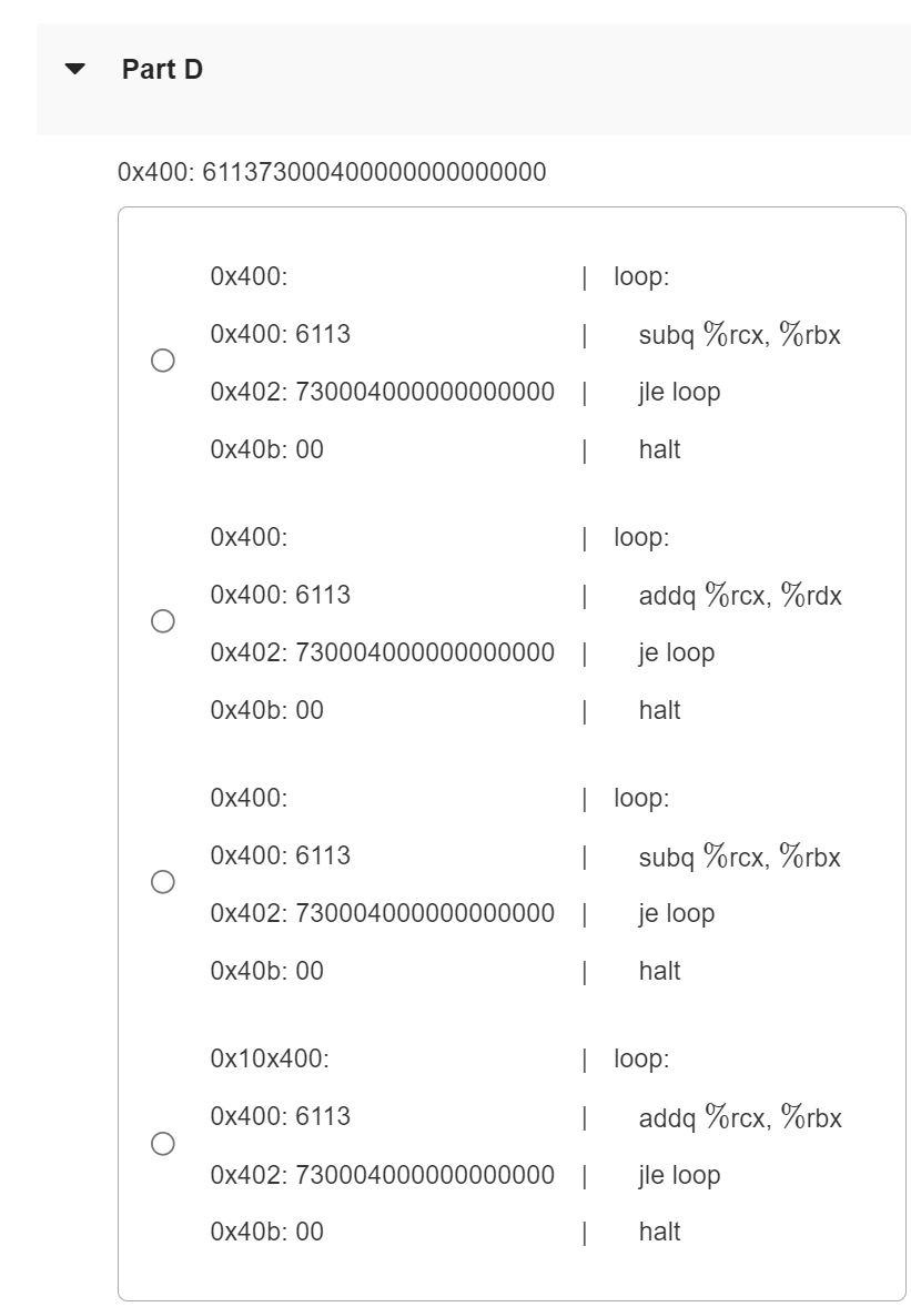 Solved For each byte sequence listed, determine the Y86 | Chegg.com Solved For each byte sequence listed, determine the Y86 | Chegg.com