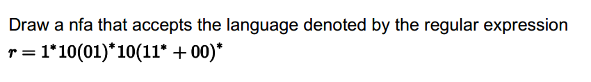 Solved Draw a nfa that accepts the language denoted by the | Chegg.com