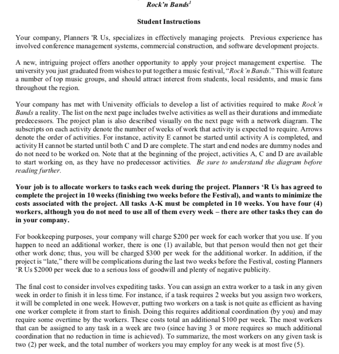 Solved Rock'n Bands Student Instructions Your company, | Chegg.com