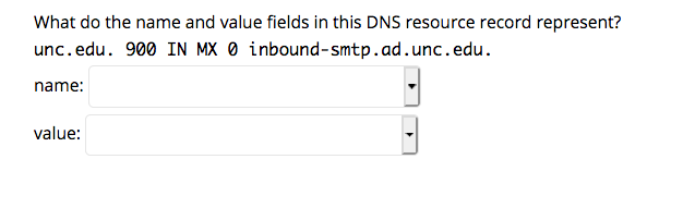 Solved What do the name and value fields in this DNS | Chegg.com