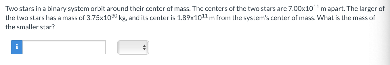 Solved Two stars in a binary system orbit around their | Chegg.com