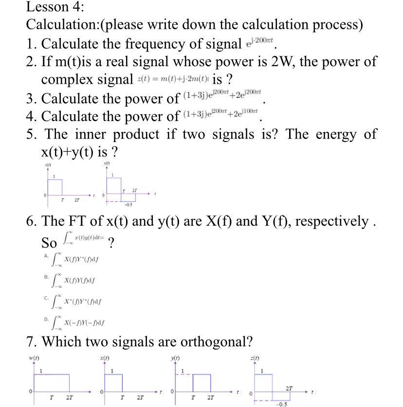 Solved Lesson 4: Calculation:(please write down the | Chegg.com