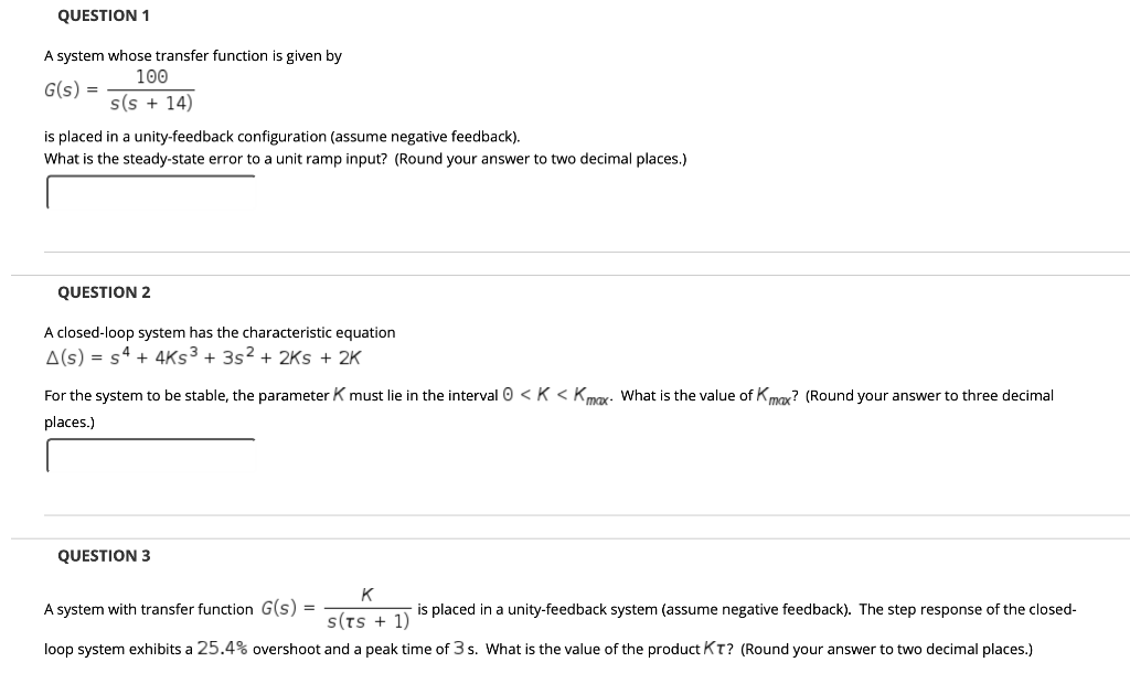 Solved QUESTION 1 A system whose transfer function is given | Chegg.com