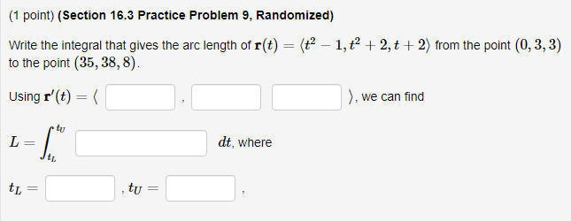 Solved (1 point) (Section 16.3 Practice Problem 9, | Chegg.com