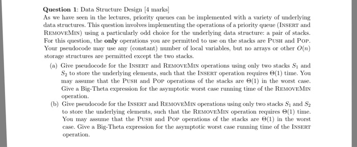 Solved Data Structure Design As We Have Seen In The 6044
