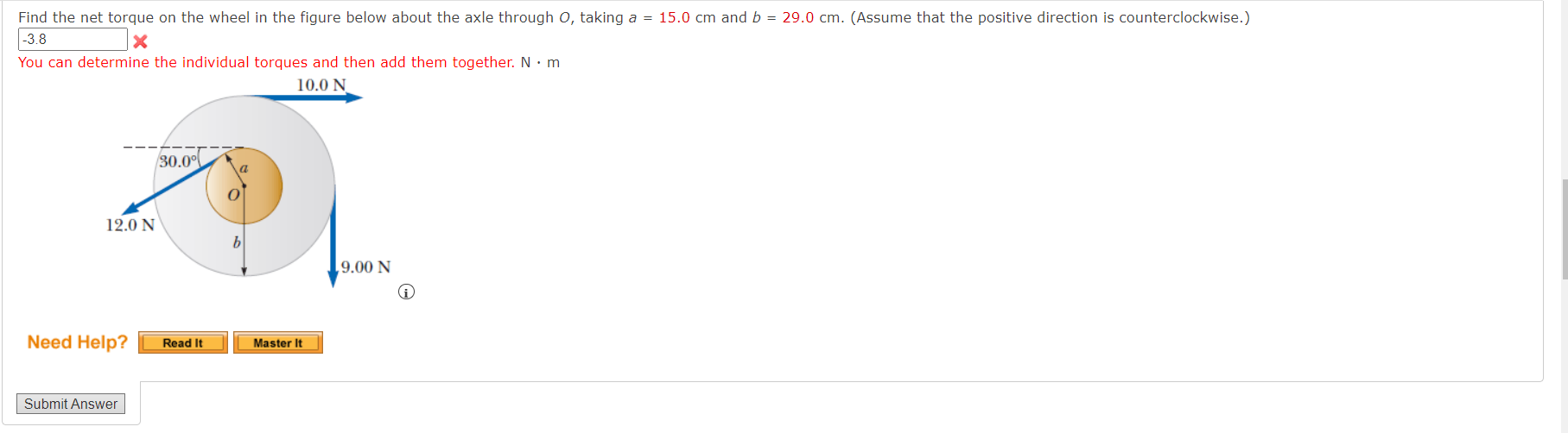 Solved Find the net torque on the wheel in the figure below | Chegg.com