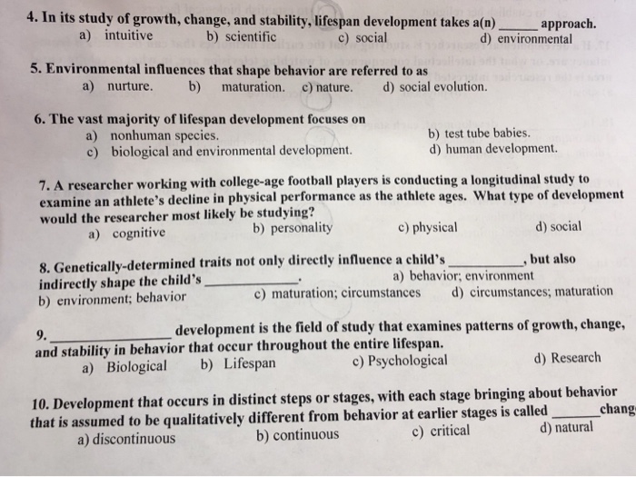 Solved 4. In its study of growth, change, and stability, | Chegg.com