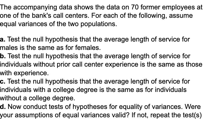 Solved Determine the null hypothesis, H0, and the | Chegg.com