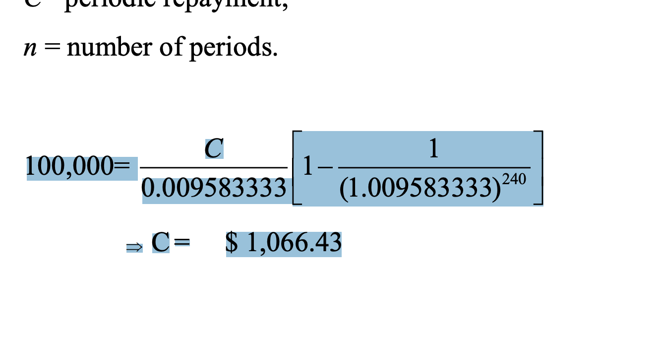 Solved n= number of periods. | Chegg.com