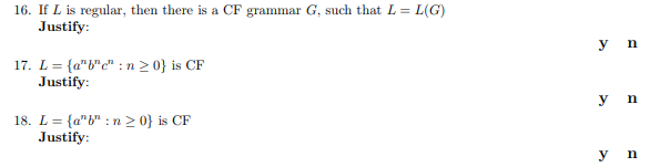 Solved 16. If L is regular, then there is a CF grammar G, | Chegg.com