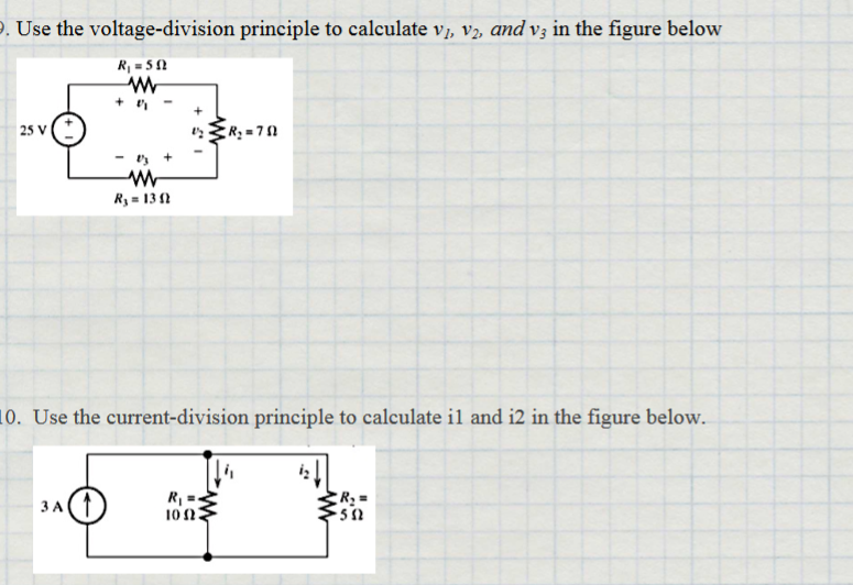 Solved 9. Use the voltage-division principle to calculate | Chegg.com