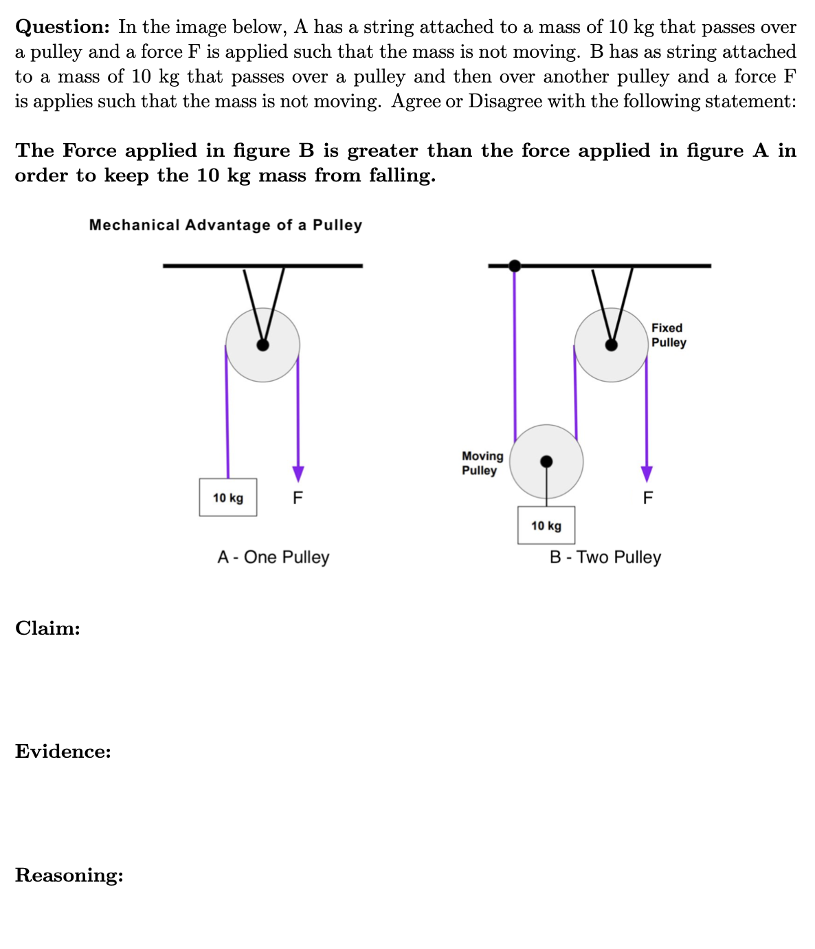 Solved Question: In the image below, A has a string attached | Chegg.com