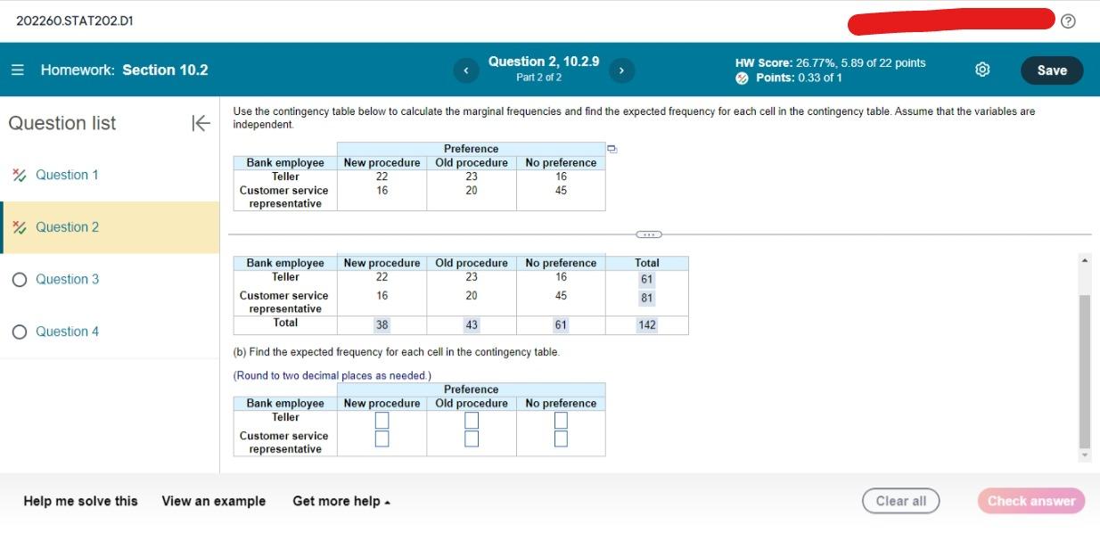 Use the contingency table to the right to calculate | Chegg.com