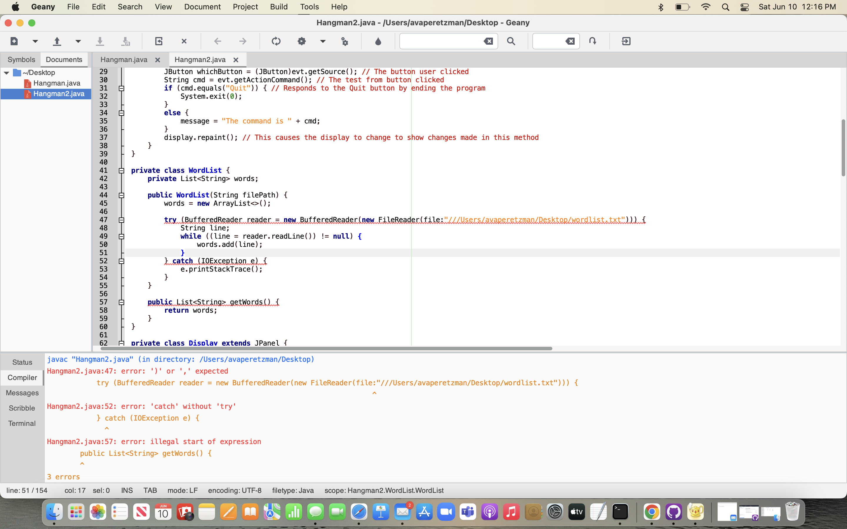 How do I fix this? What is my error? Here is my code: | Chegg.com