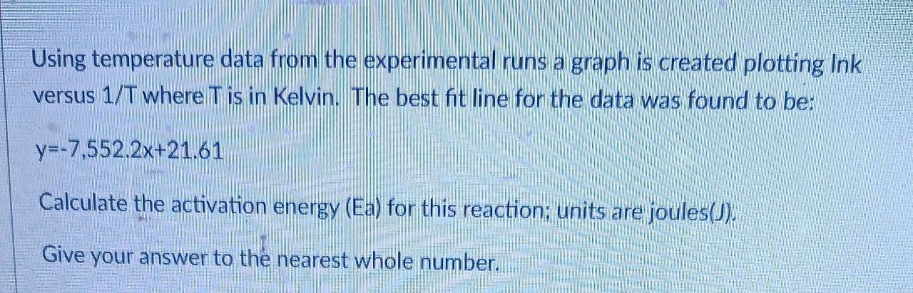 Solved Using temperature data from the experimental runs a | Chegg.com