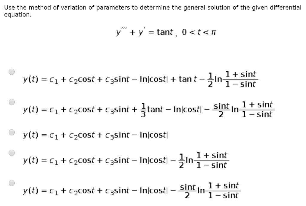 Solved Use the method of variation of parameters to | Chegg.com