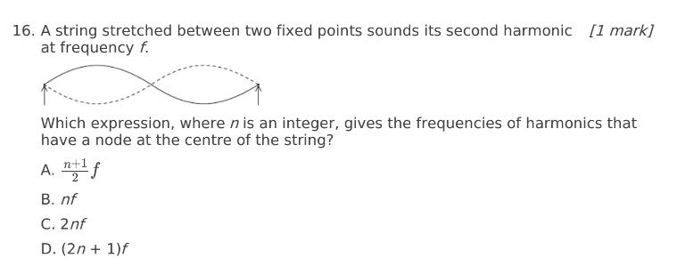 6. A string stretched between two fixed points sounds | Chegg.com