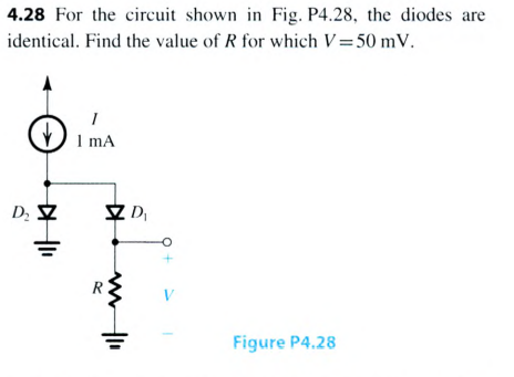 Solved 4.28 For the circuit shown in Fig. P4.28, the diodes | Chegg.com