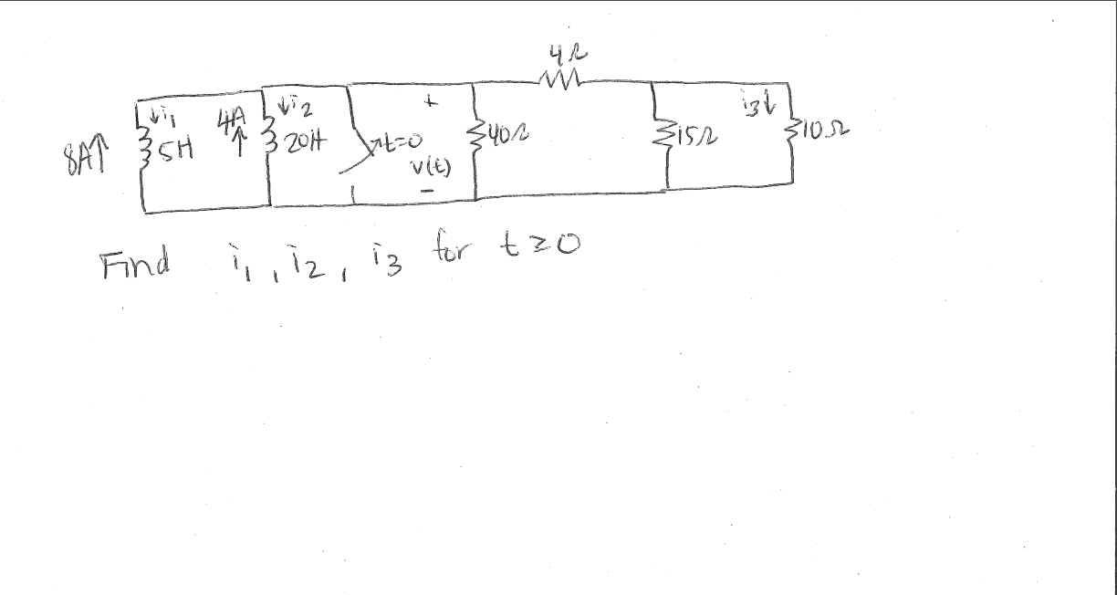 Solved Find i1,i2,i3 for t≥0 | Chegg.com