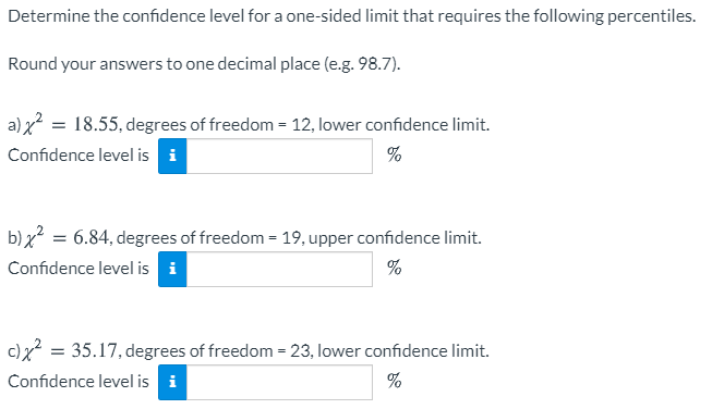 Solved Determine the confidence level for a one-sided limit | Chegg.com