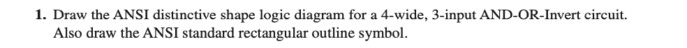 Solved 1. Draw the ANSI distinctive shape logic diagram for | Chegg.com
