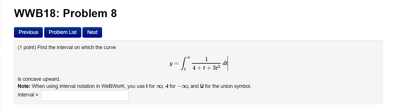 Solved WWB18: Problem 7 Previous Problem List Next (1 point) | Chegg.com