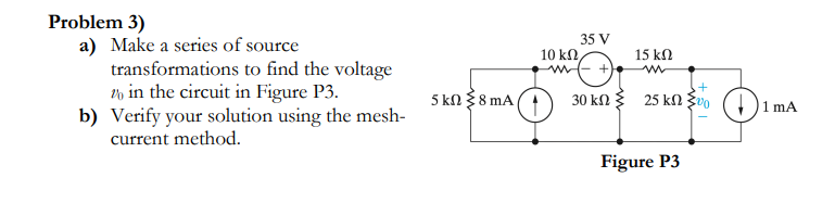 Solved Problem 3 A Make A Series Of Source Transformations 1815