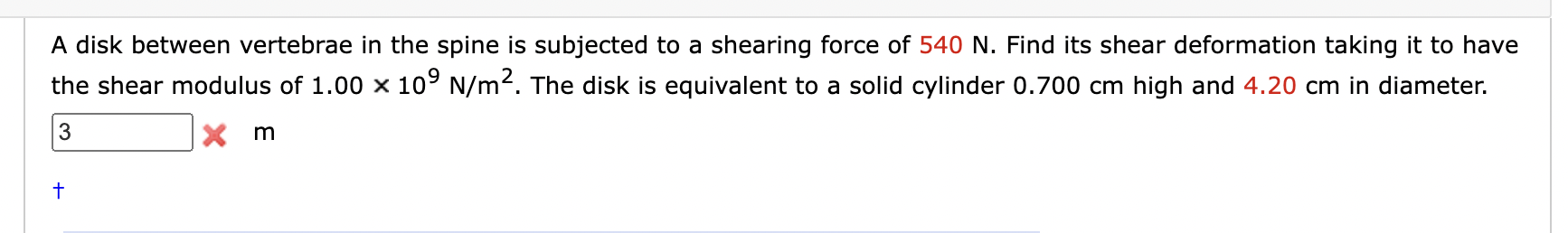 Solved A disk between vertebrae in the spine is subjected to | Chegg.com