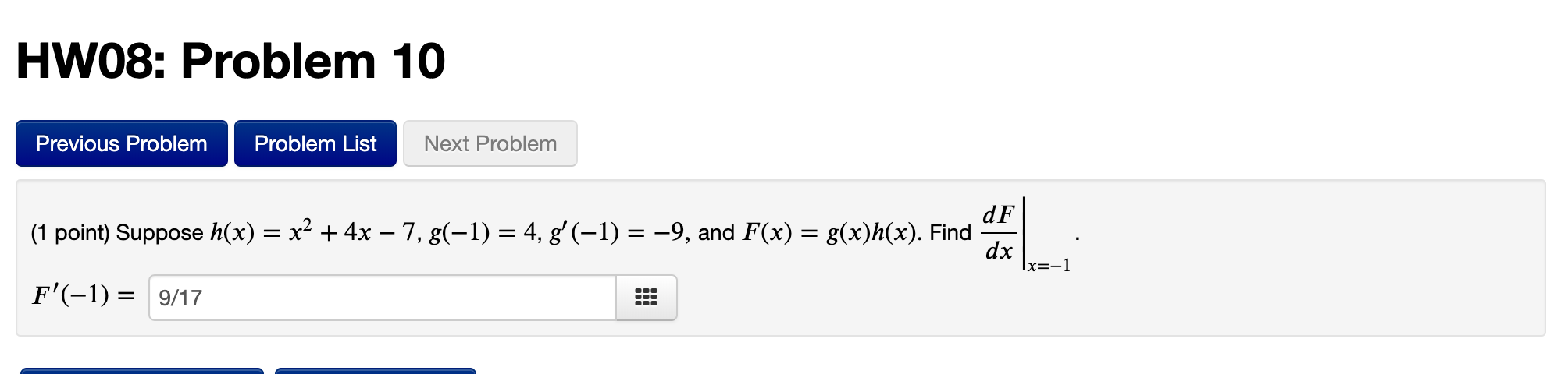 Solved HW08: Problem 9 Previous Problem Problem List Next | Chegg.com