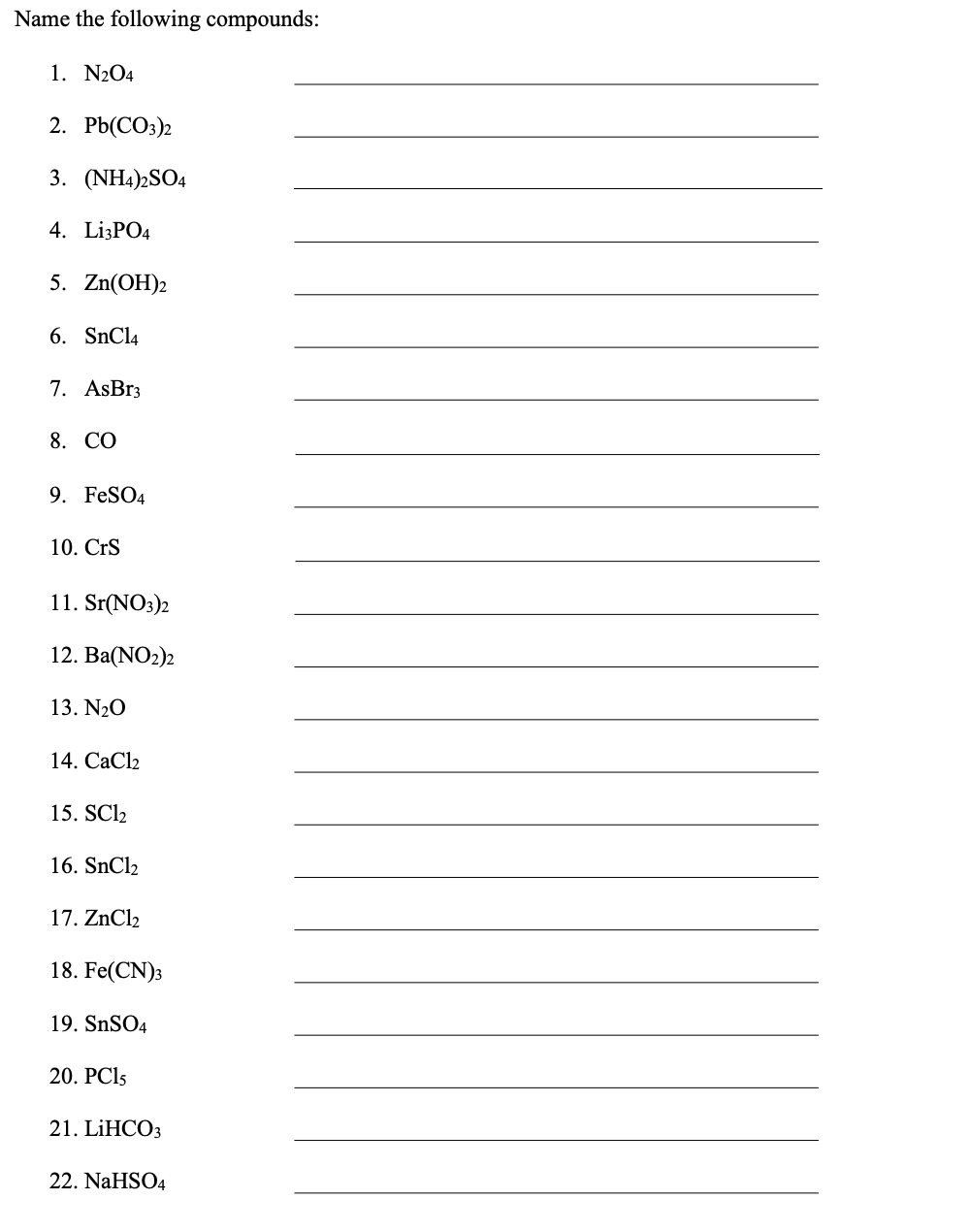 Solved B. Binary Ionic Compounds with Metals of Variable | Chegg.com