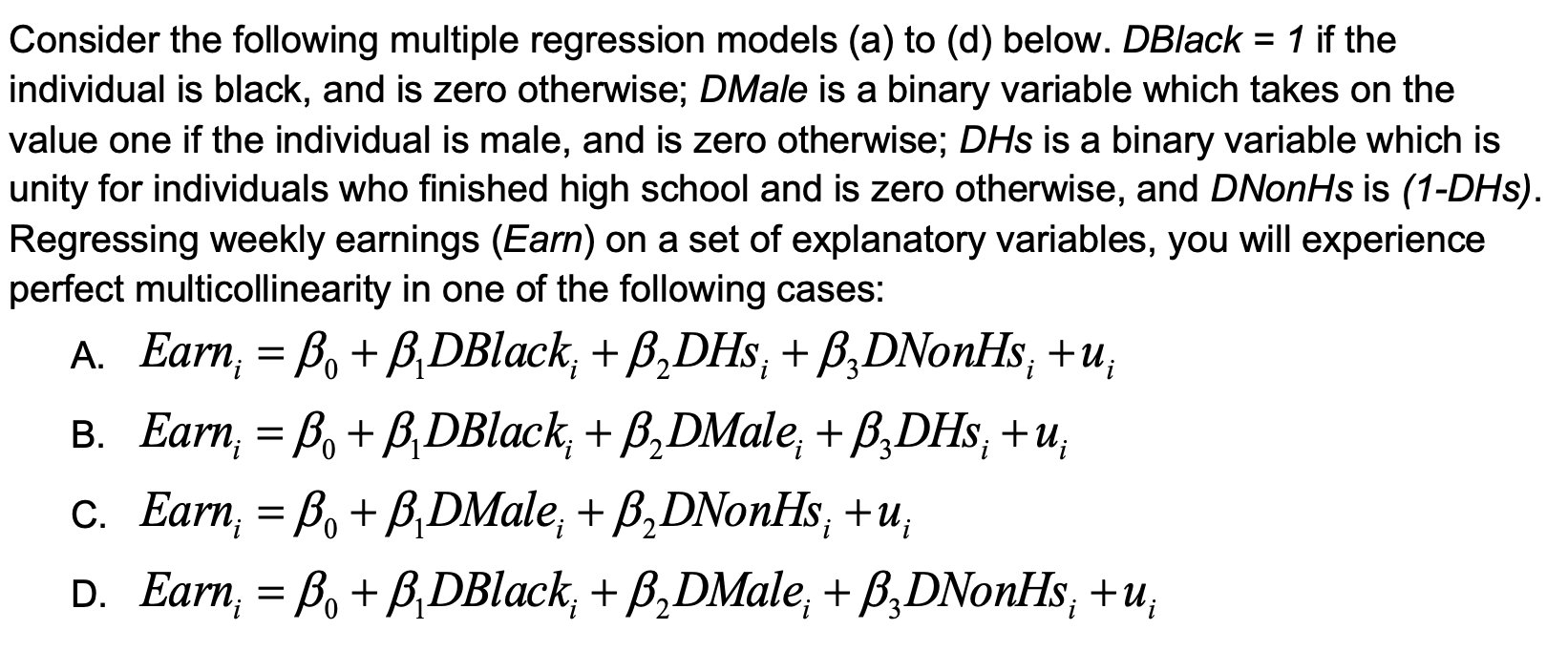 Solved Consider the following multiple regression models (a) | Chegg.com