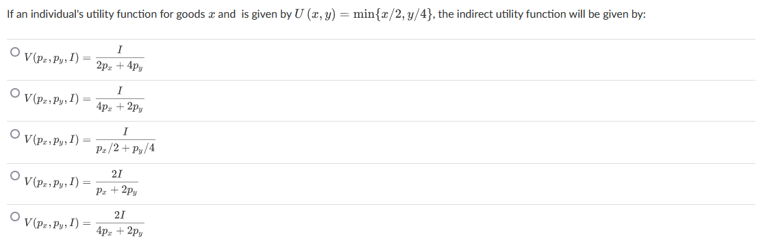 Solved If an individual's utility function for goods x and | Chegg.com