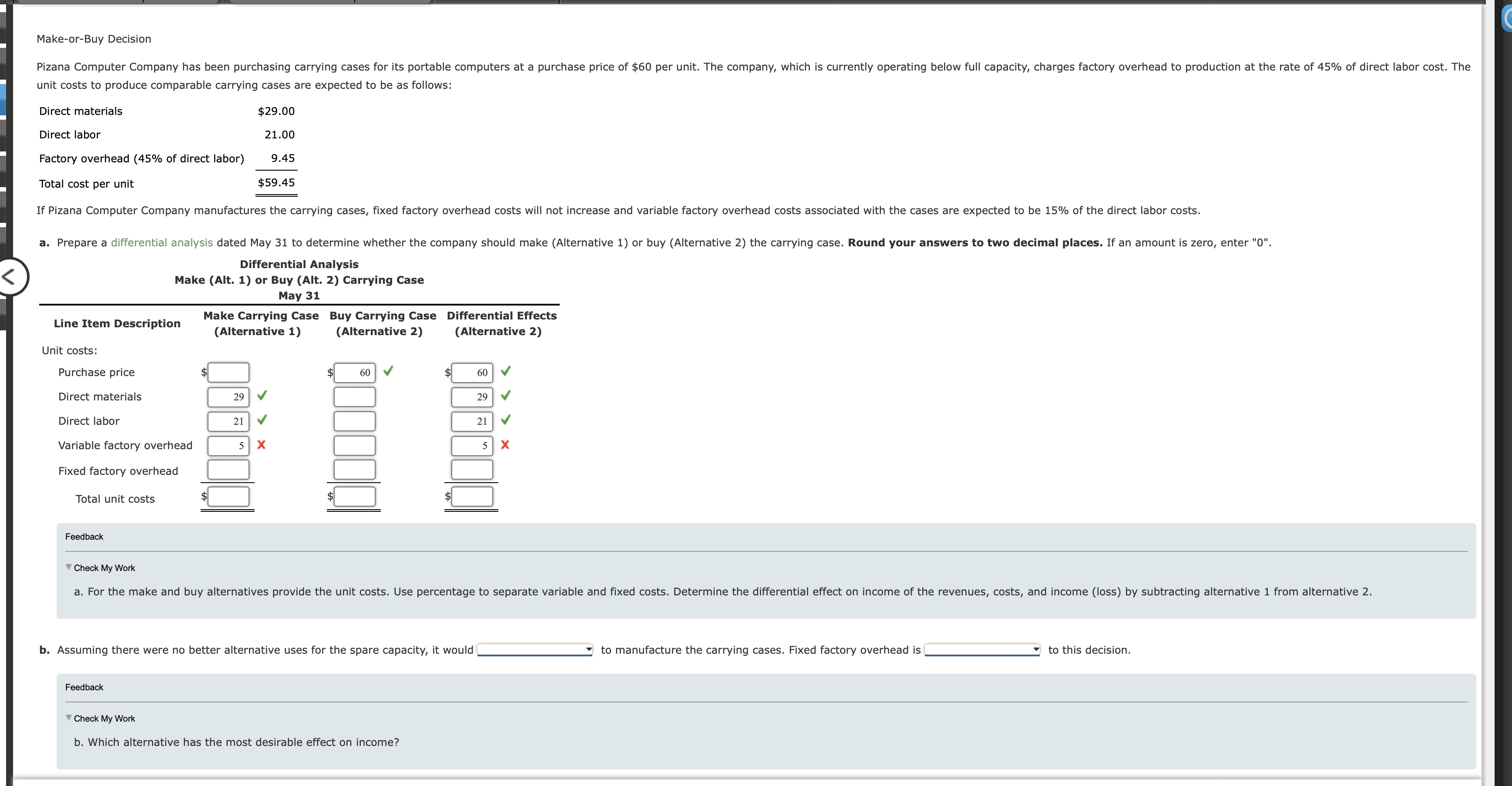 Feedback Check My Work b. Assuming there were no | Chegg.com