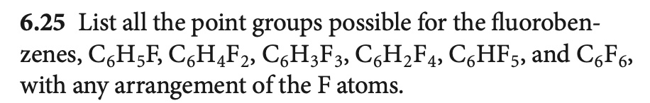 Solved 6.25 List all the point groups possible for the | Chegg.com