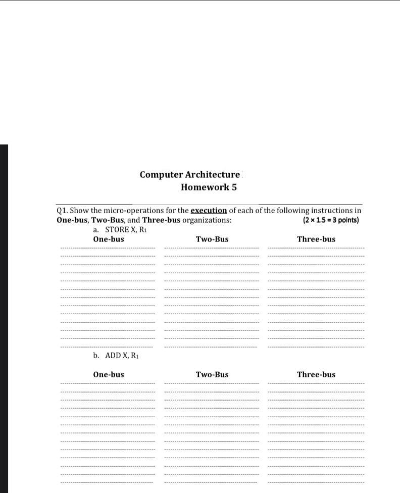Solved Computer Architecture Homework 5 01. Show the | Chegg.com